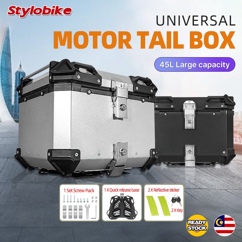 45L Top Box Kotak Motosikal Motorcycle 45L Motorcycle CNC Aluminium ...