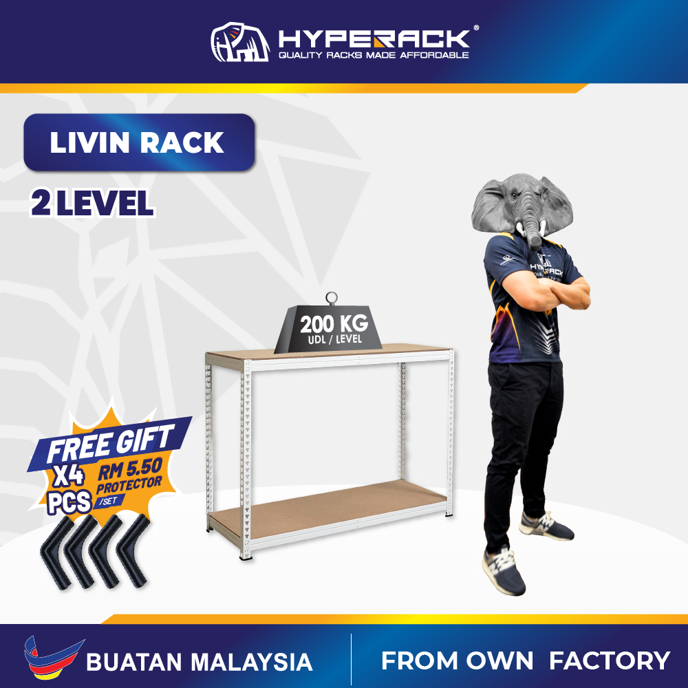 🐘[FREE SHIPPING] HYPERACK™️ Livin Rack White Boltless Rack 2 Levels ...