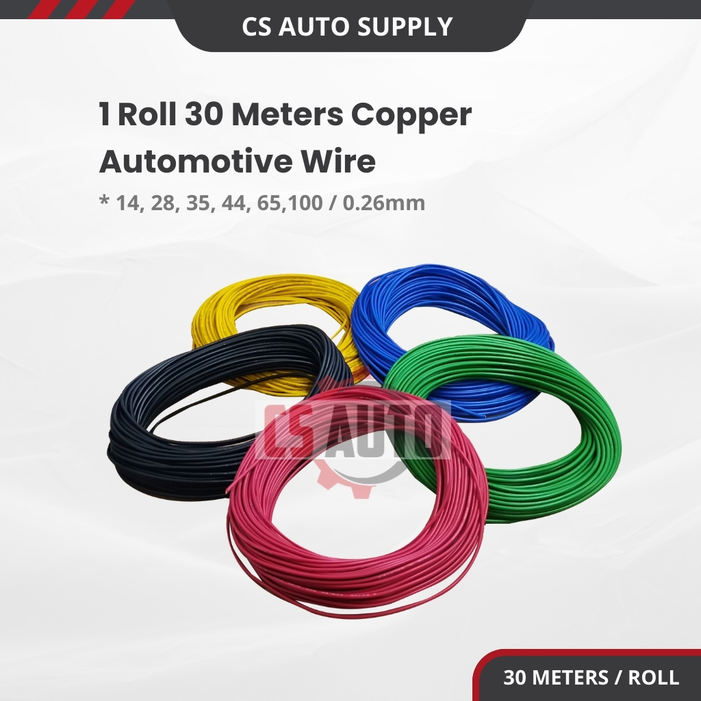 30 Meter Wire Automotive 1 Roll 14/28/35/44/65/100/0.26mm Wayar ...