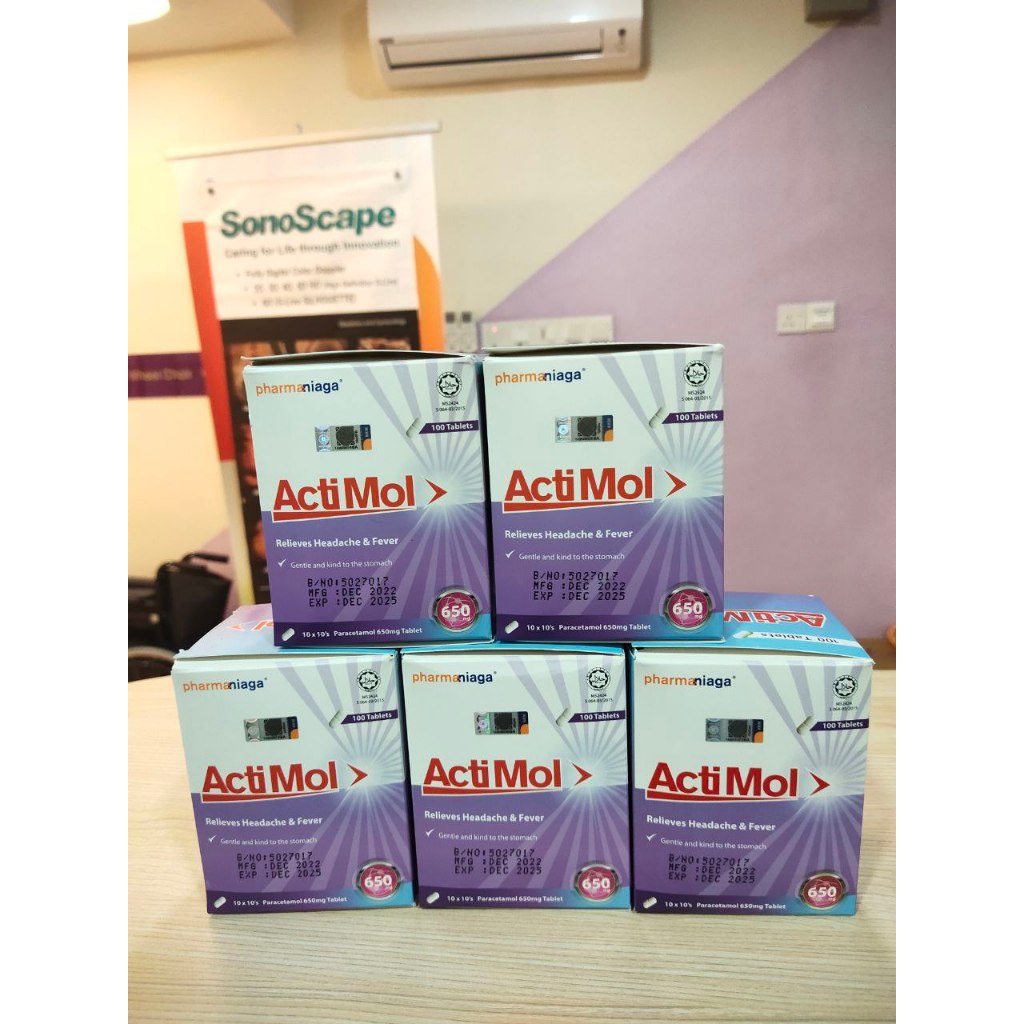 Paracetamol ActiMol 650 mg ( demam/sakit urat) | Shopee Malaysia