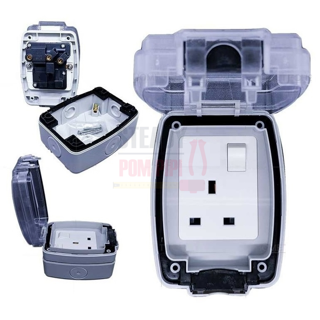 13A WEATHERPROOF OUTDOOR SWITCH SOCKET OUTLET / WATERPROOF SWITCH ...