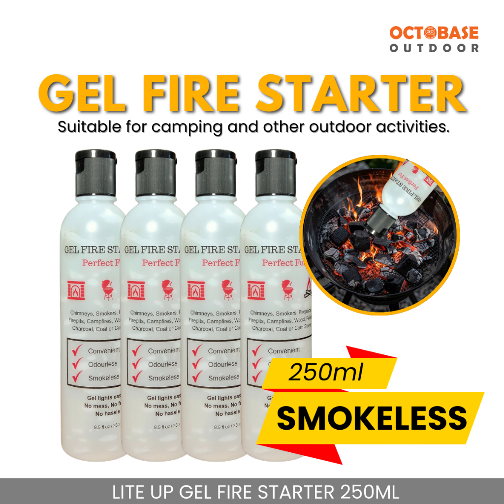 GEL FIRE STARTER 250ML SMOKELESS EASY FUEL API FOR CHIMNEYS CAMPFIRE ...