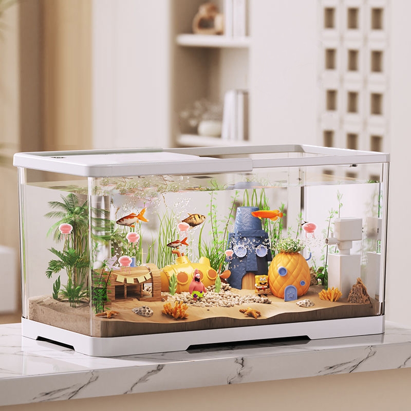 Aquarium Fish Tank Desktop Fish Tank Imitation Glass Household Plastic ...