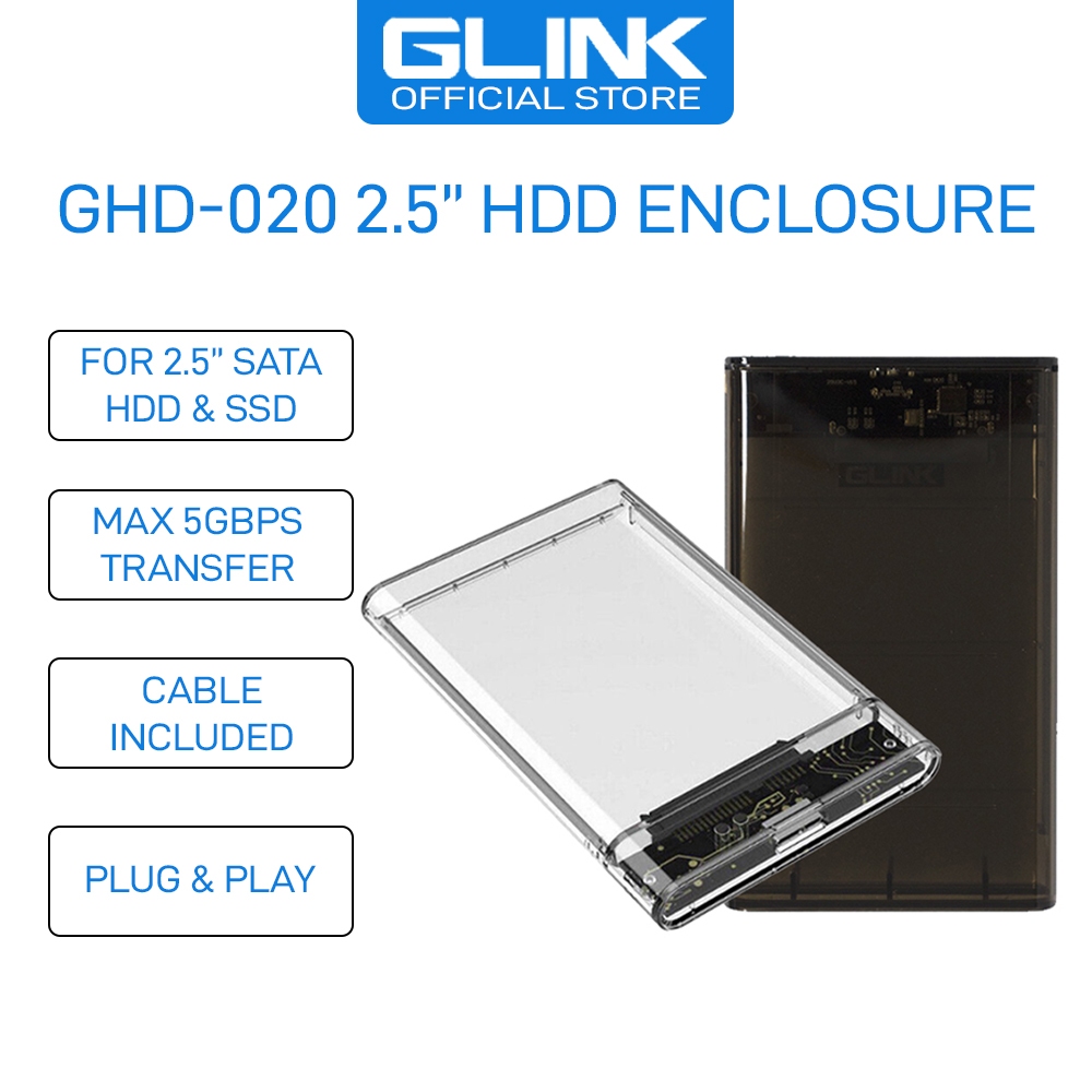 Glink 2.5 Inch SATA External HDD Enclosure with USB 3.1 Type-C ...