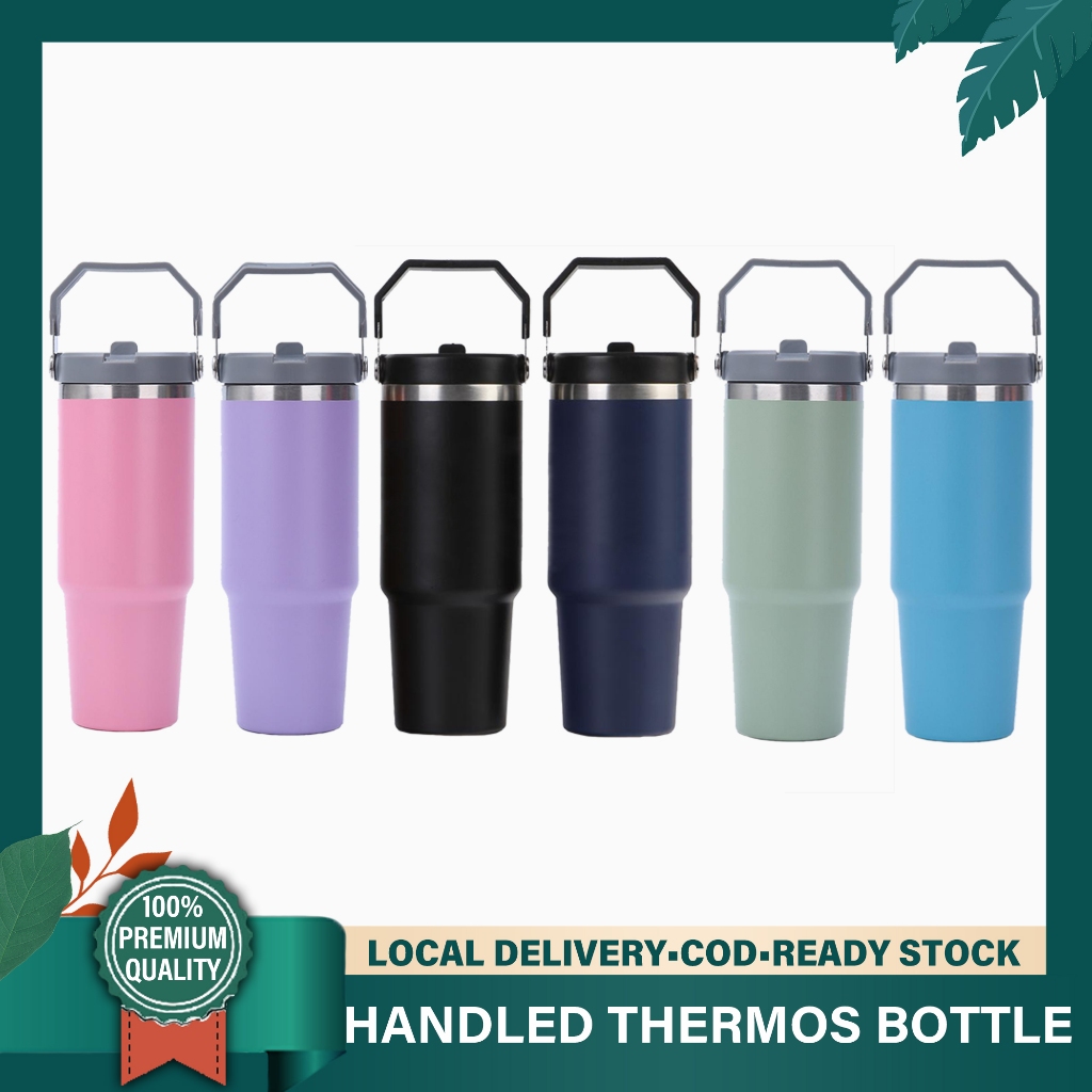 890ml 30oz 304 Stainless Steel Handheld Thermos Bottle Insulated Vacuum Tumbler Water Bottle ...