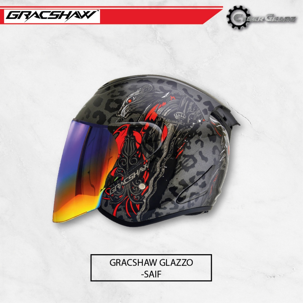 GRACSHAW GLAZZO 919 ANIMALIA HELMET - SAIF 919I-SG | Shopee Malaysia