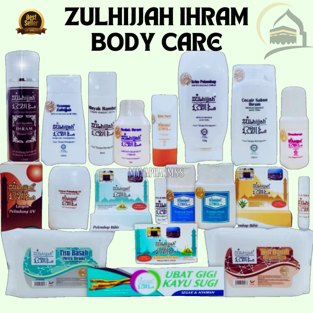 ZULHIJJAH Kosmetik Ihram Haji Umrah Sabun, Sunblock, lipbalm, Deodoran, Krim Tumit, Syampu ...