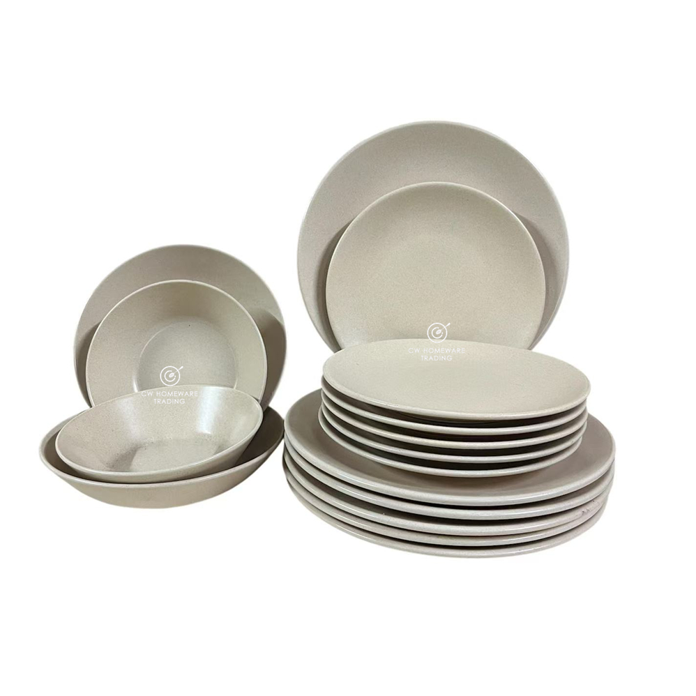 Claytan SE Stoneware Semi/Coupe 12Pcs/16Pcs (4Pax / 6Pax) Set Pinggan ...