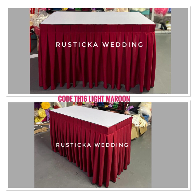 8ft / 10ft Table Skirting Meja Canopy Khemah Long Table Skirting Velcro ...