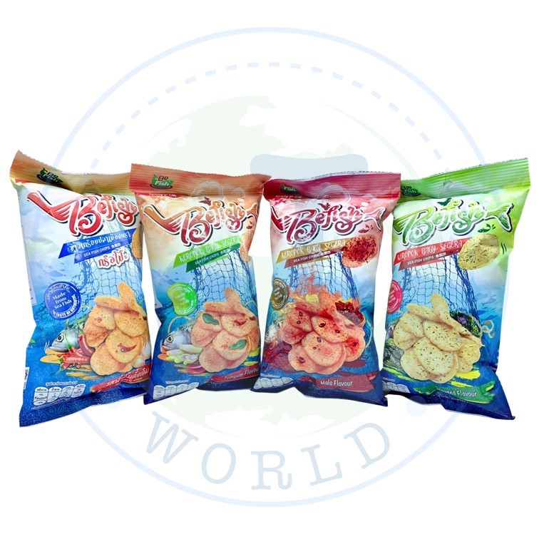 [30G] BEFISH KEROPOK SEGERA SEA FISH CHIPS ( AUTHRNTIC SAUSE / MALA / SEAWEED / TOMYUM) HALAL ...