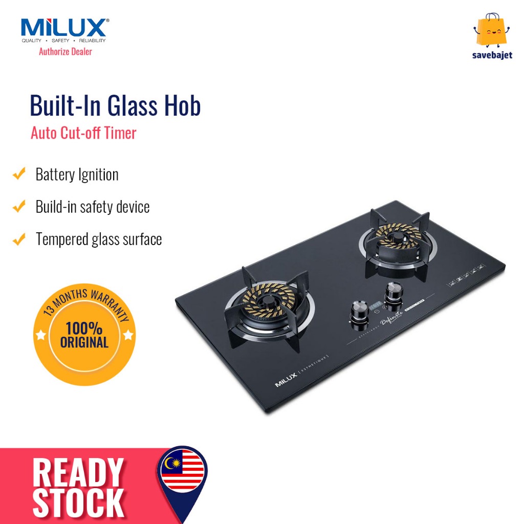MiLUX Dapur Gas Tanam Panel Sentuhan Digital Built In Hob Gas Cooker ...