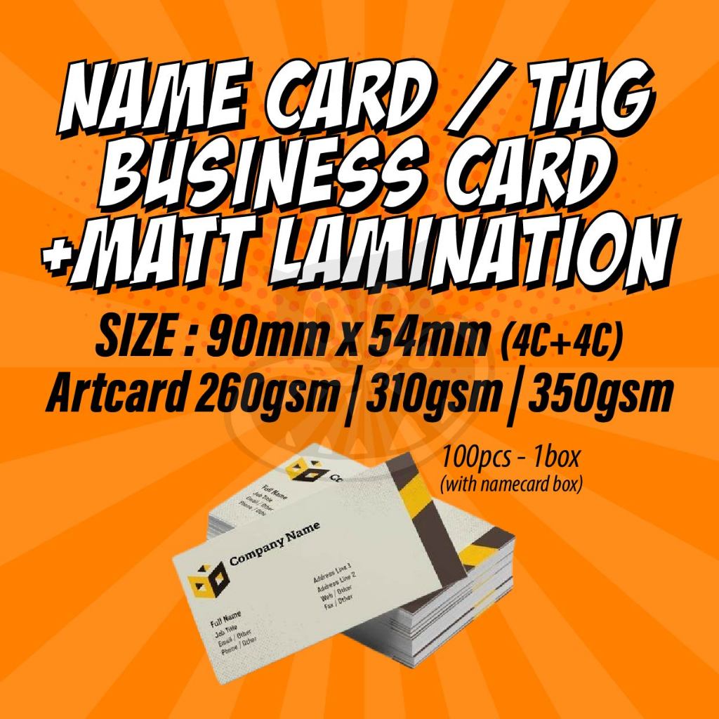 NAMECARD | BUSINESS CARD｜TAG - MATT LAMINATION | Shopee Malaysia