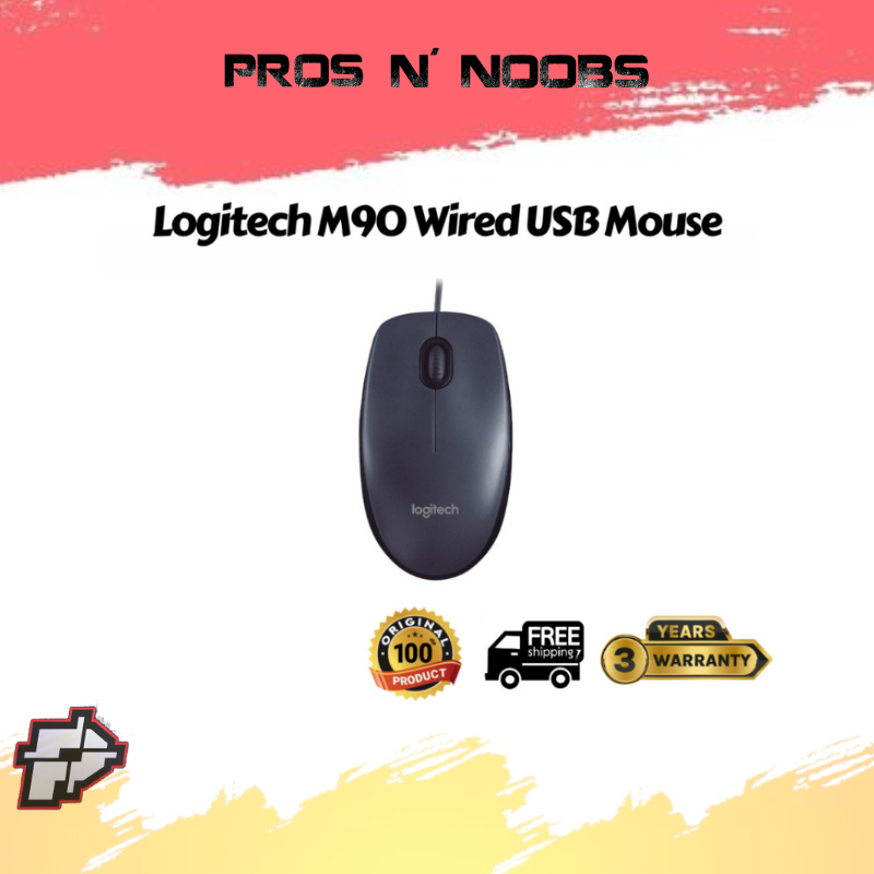 Logitech M90 Wired USB Mouse, 1000 DPI Optical Tracking, Ambidextrous ...