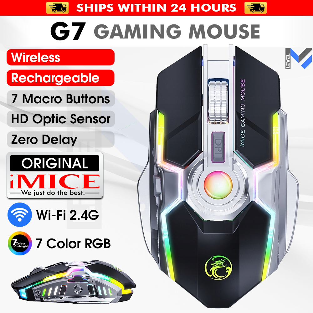 Gaming mouse Wireless mouse ORIGINAL iMICE G7 - 7 buttons Rechargeable ...
