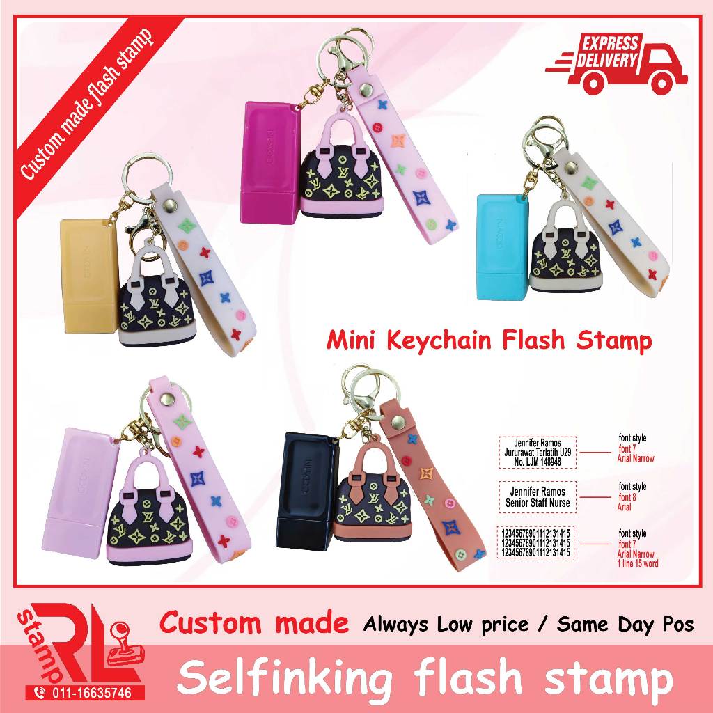 LV Mini Cop Nama, Jururawat Chop, Nurse Chop, Rubber Stamp, Flash Cop ...