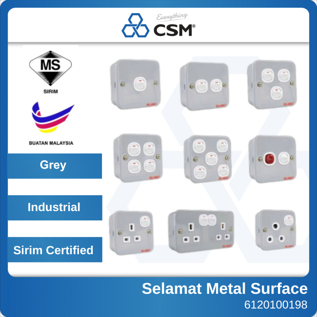 Selamat Metal Clad Industrial Flush Switch 1 2 3 4 Gang 1 Way | Shopee ...
