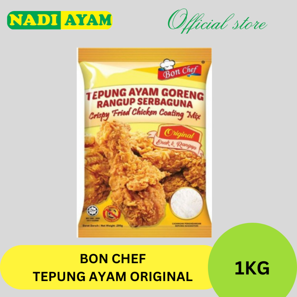 BON CHEF FRIED COATING MIX TEPUNG AYAM GORENG SPICY/ORIGINAL 1KG ...