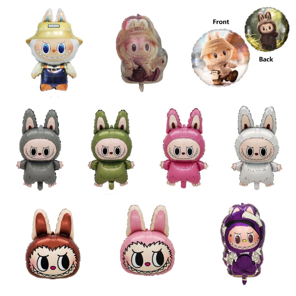 [Ready Stock] Labubu Cartoon Theme Foil Balloon Birthday Decoration The ...