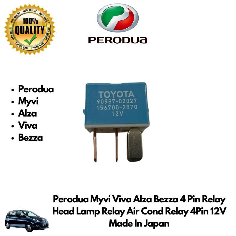 Perodua Myvi Viva Alza Bezza Denso 4 Pin Relay Head Lamp Relay Air Cond ...