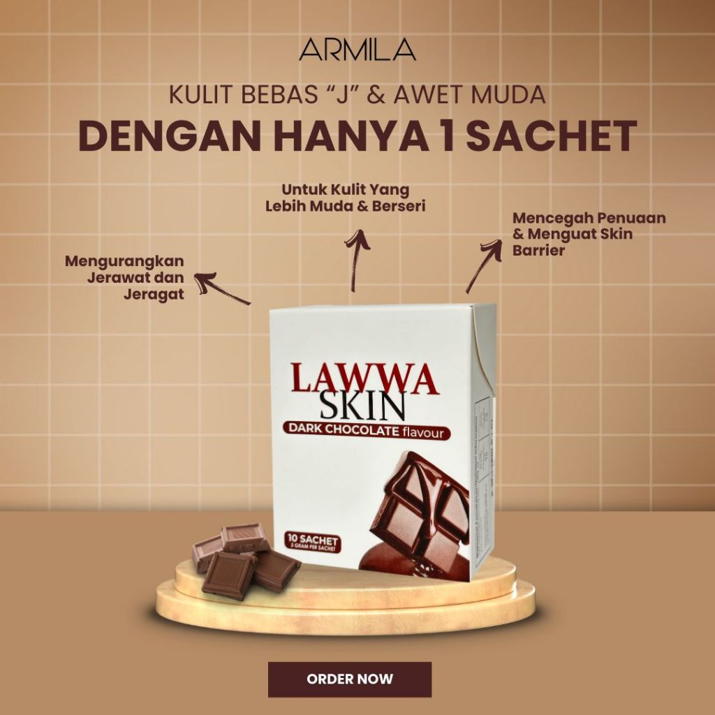 KAK ELL HQ - LAWWA SKIN CHOCOLATE | 1 BOX 10 SACHET | SKIN REPAIRING ...