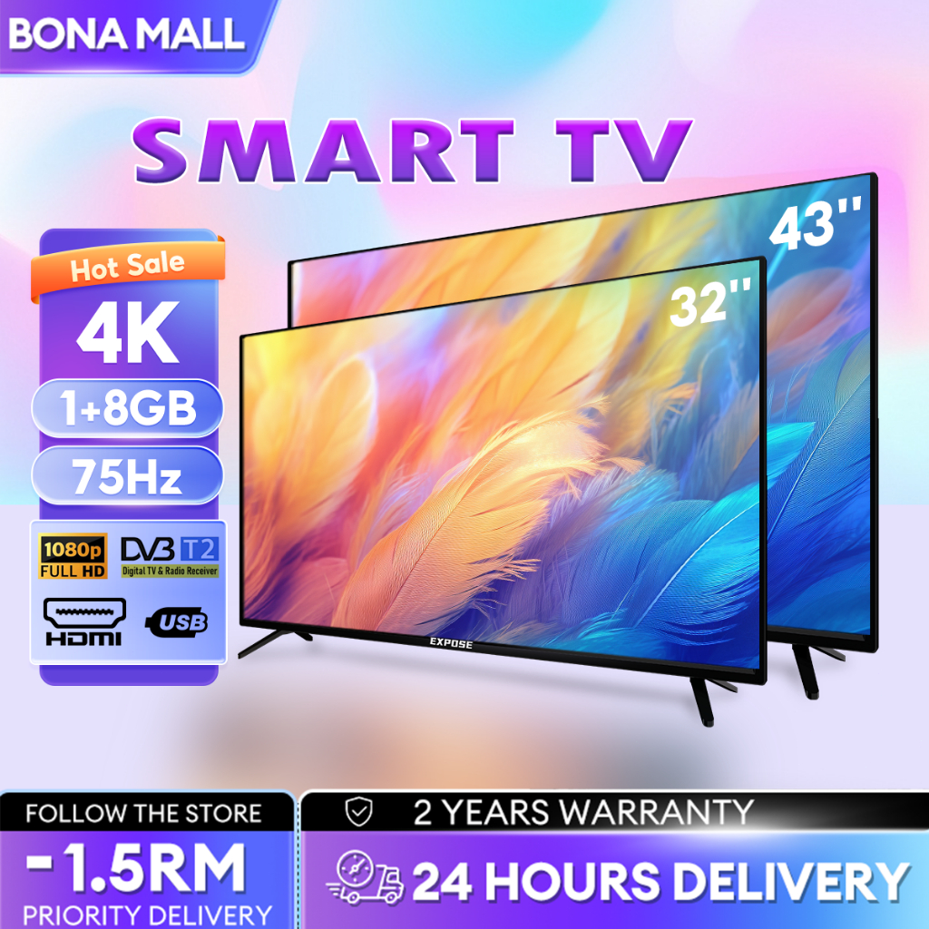 Smart TV 32 Inch Android TV 1080P LED Support Screen Projection WIFI ...