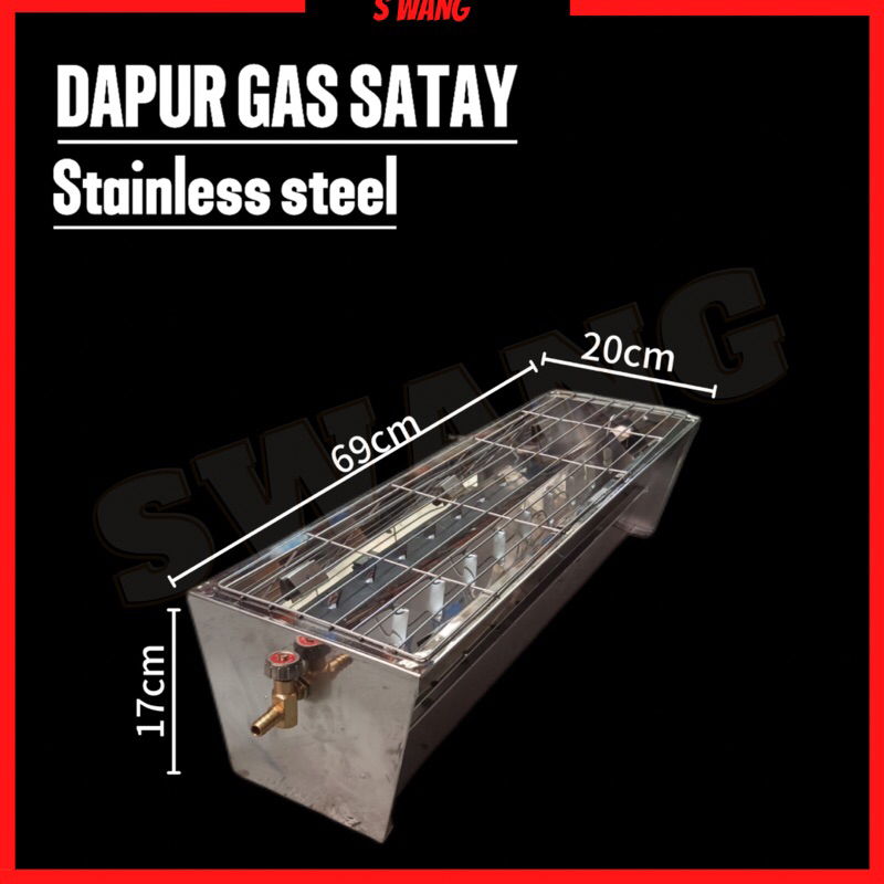 Dapur satay gas,stainless steel,tak karak. | Shopee Malaysia