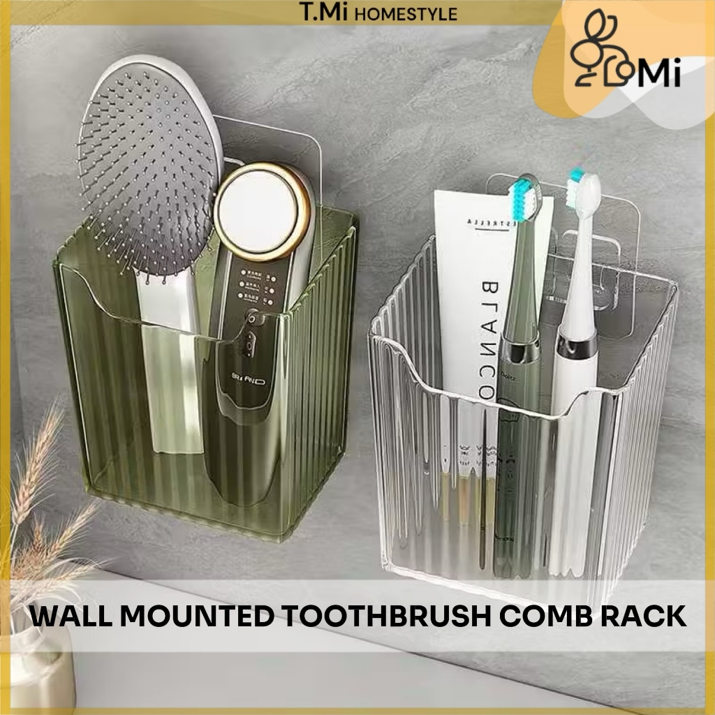TMi Rack Toilet Toothbrush Toothpaste Comb Rack Bathroom Non-Perforated ...
