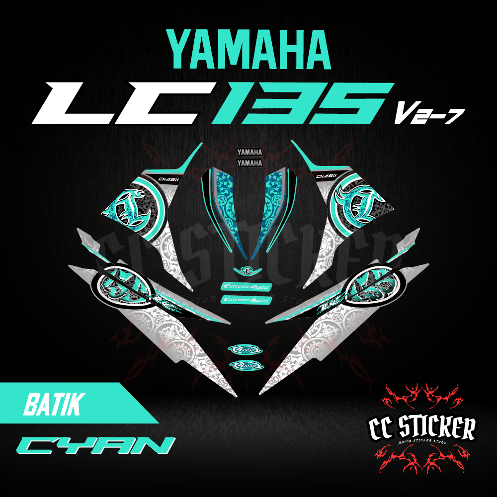 YAMAHA LC135 V2 V3 V4 V5 V6 V7 | MOTOR STICKER STRIPE BATIK DESIGN ...