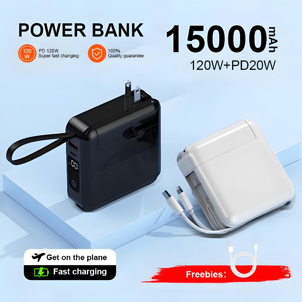 Power Bank 15000mAh PD 22.5W Super Fast Charging Powerbank Built in ...