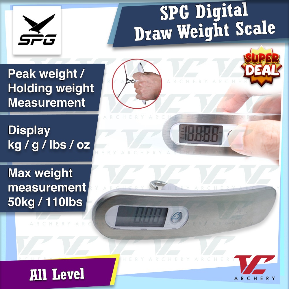 V Club Archery SPG Digital Draw Weight Scale - Peak Weight / Holding ...