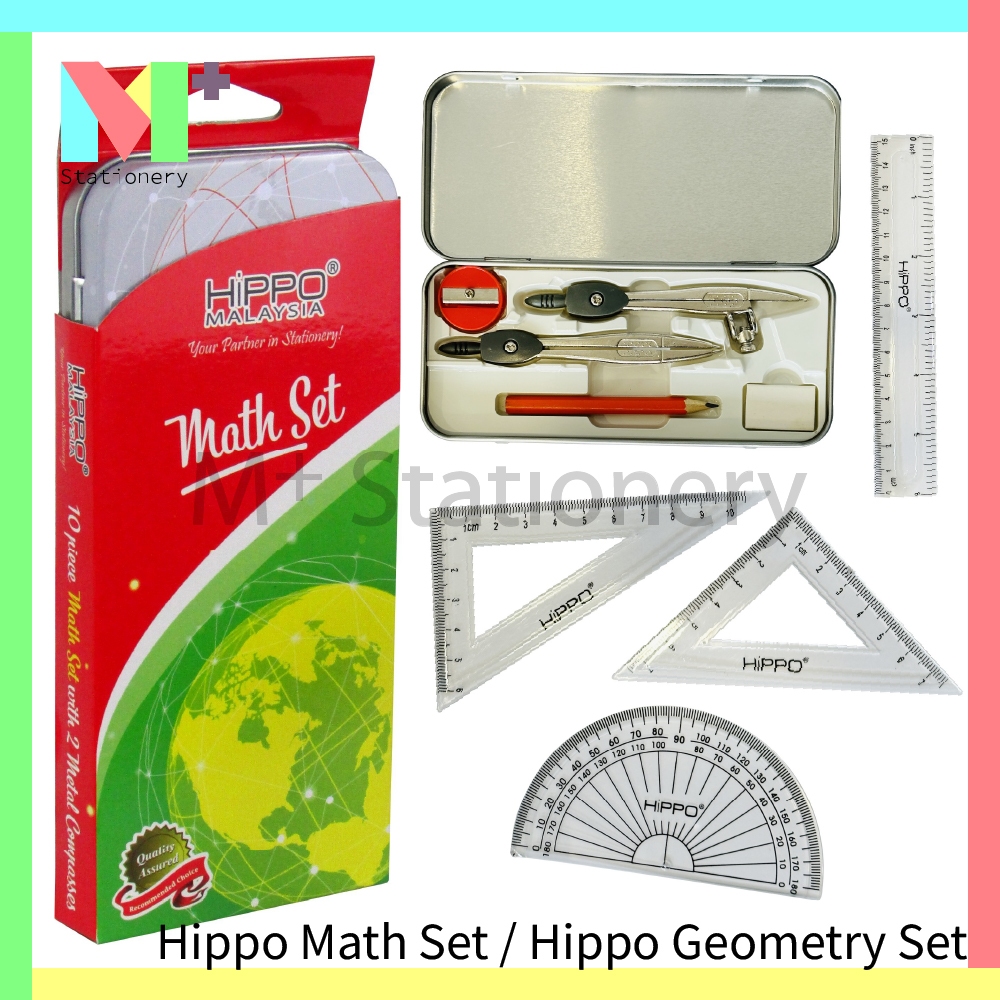 Hippo Math Set Mathematical Instruments / Geometry Set / Set Geometric ...