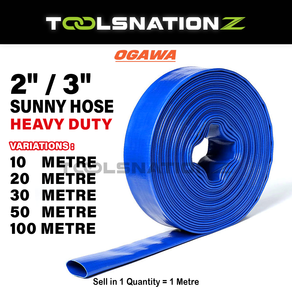 (Toolsnationz) 2" / 3" Heavy Duty Sunny Hose PVC Lay Flat Delivery Blue ...