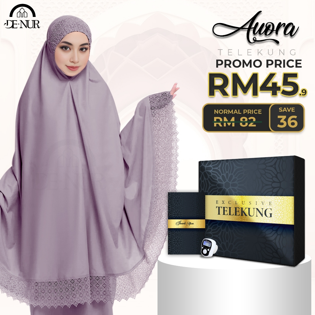 Telekung Set Hadiah Aura Lace premium Viscose Lycra | Shopee Malaysia