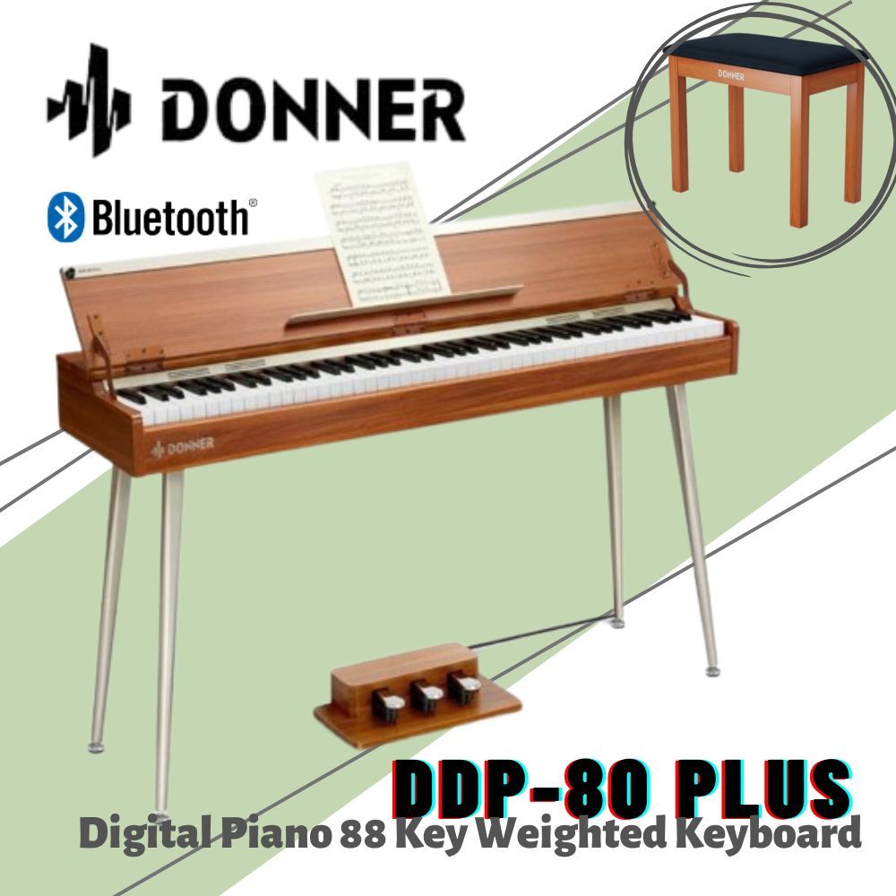 Donner DDP-80 PLUS Digital Piano 88 Key Weighted Keyboard, Home Electric Piano ( DDP 80 PLUS ...