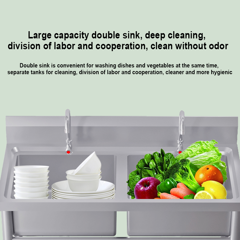 Stainless Steel Single / Double Bowl Sink With Platform Handmade ...