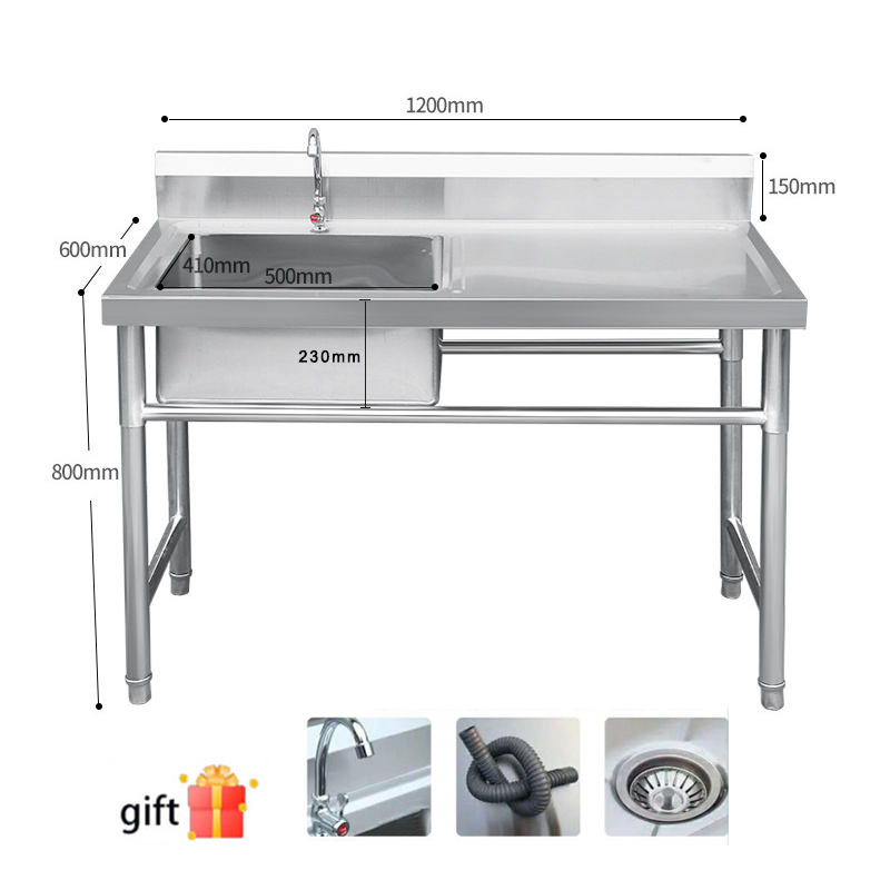 Stainless Steel Single / Double Bowl Sink With Platform Handmade ...