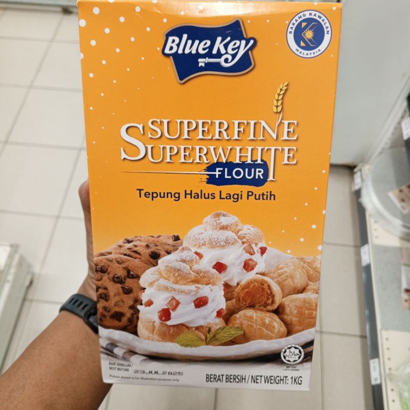Blue Key Superfine Superwhite Flour Tepung Halus Lagi Putih 1kg ...
