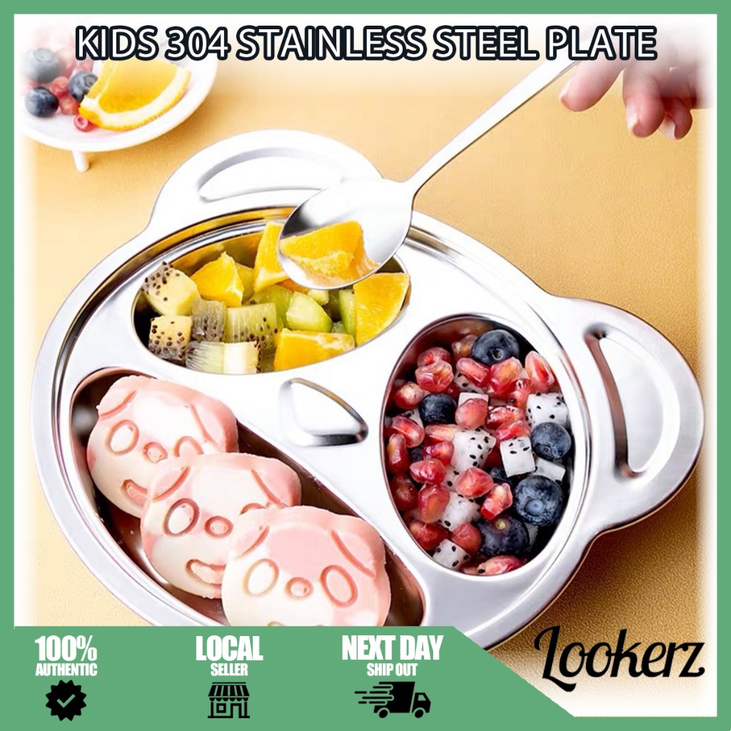 [MY] Kids 304 Stainless Steel Plate/ Kindergarten Meal Tray/ Cartoon ...