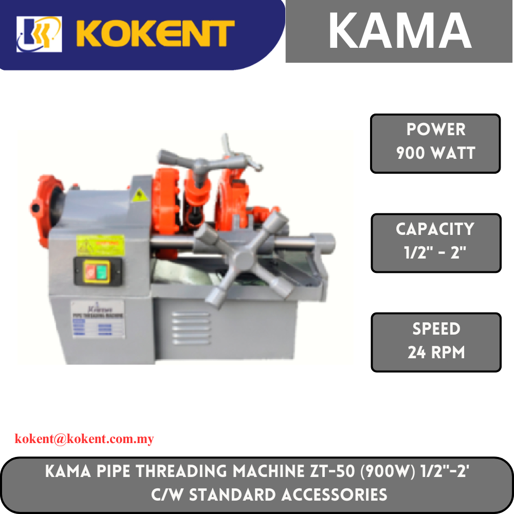 KAMA PIPE THREADING MACHINE ZT-50 (900W) 1/2"-2' | Shopee Malaysia