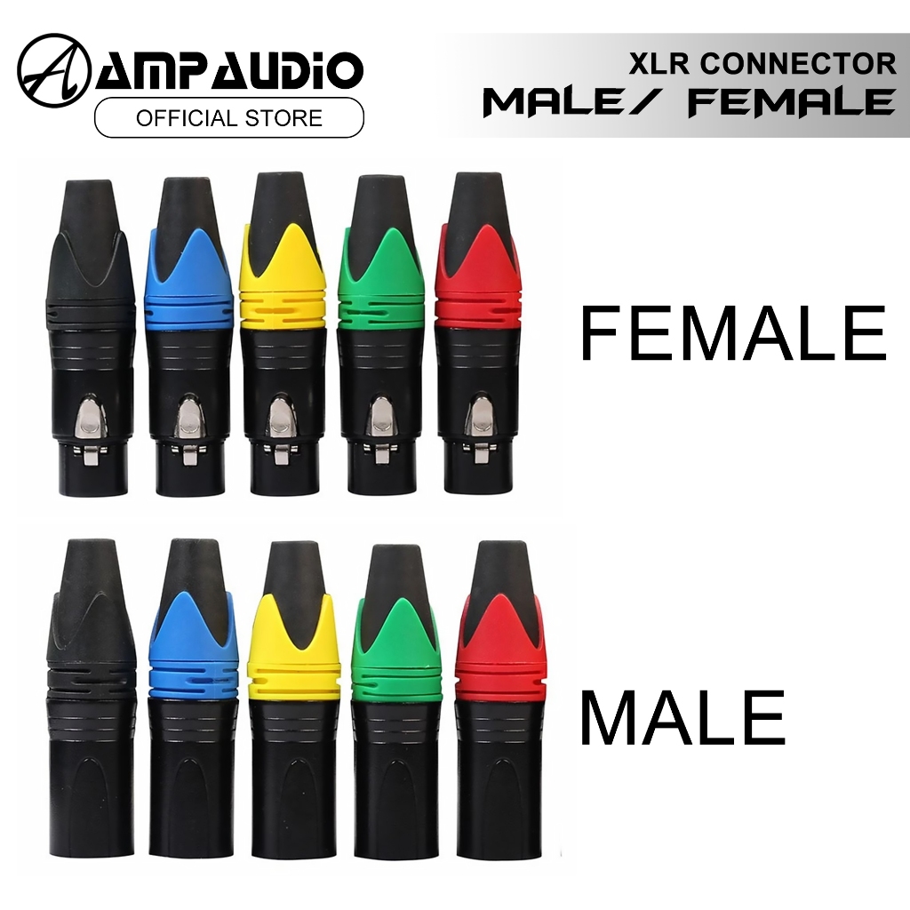 XLR 3 Pin Female Male MIC Jack Plug Audio Microphone Cable Connector ...