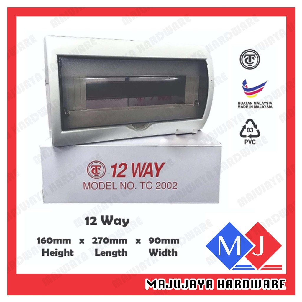TC Surface PVC MCB DB BOX 12 Way Consumer Unit Consumer Box PVC Mcb Box ...