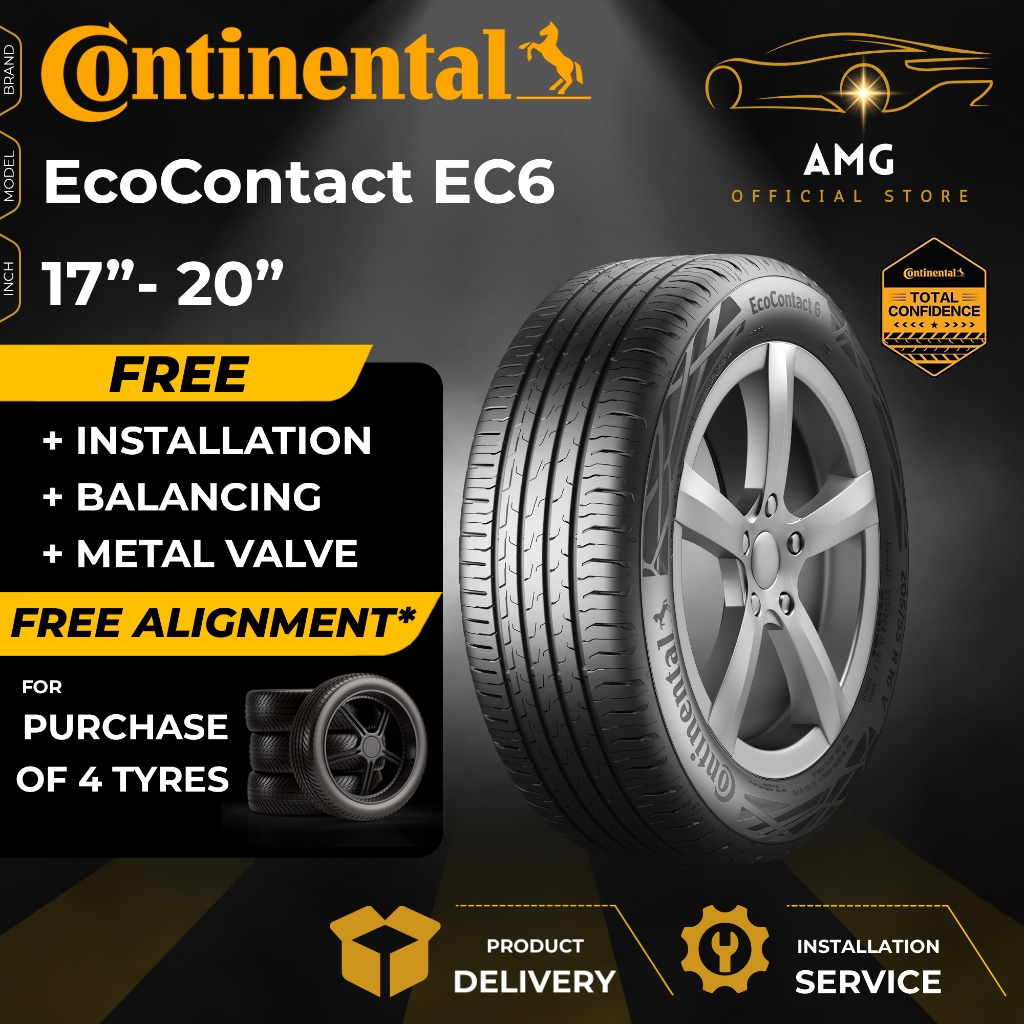 Continental Eco Contact EC6 Car Tyre (FREE INSTALLATION/DELIVERY) 17 18 19 20 Inch Tire Tayar ...