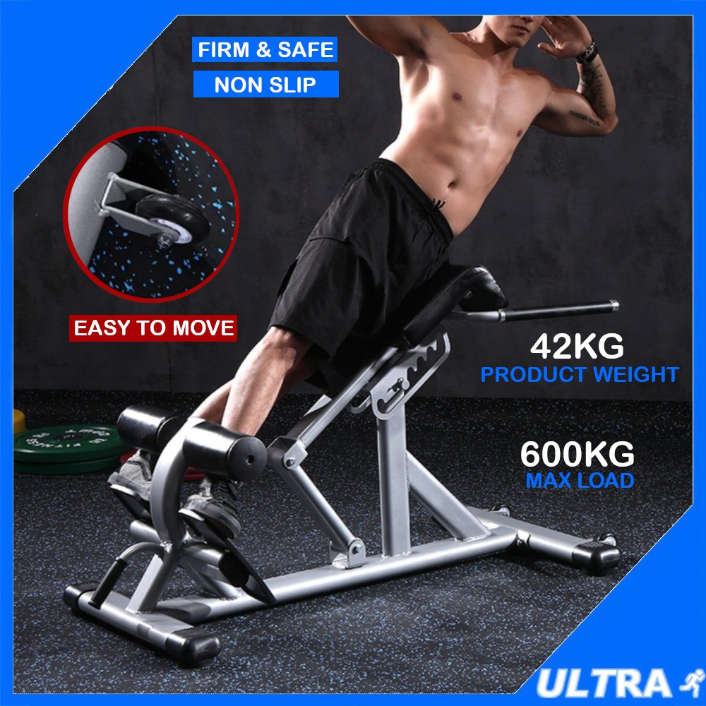 Roman Chair Commercial Adjustable Hyper Ab Bench Back Extension Dip ...