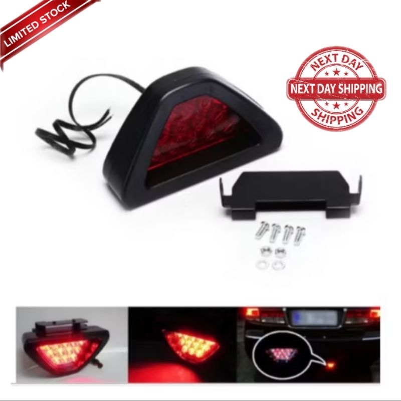 Universal 3rd Brake F1 Style Triangle Design Assist Flashing Static Red ...