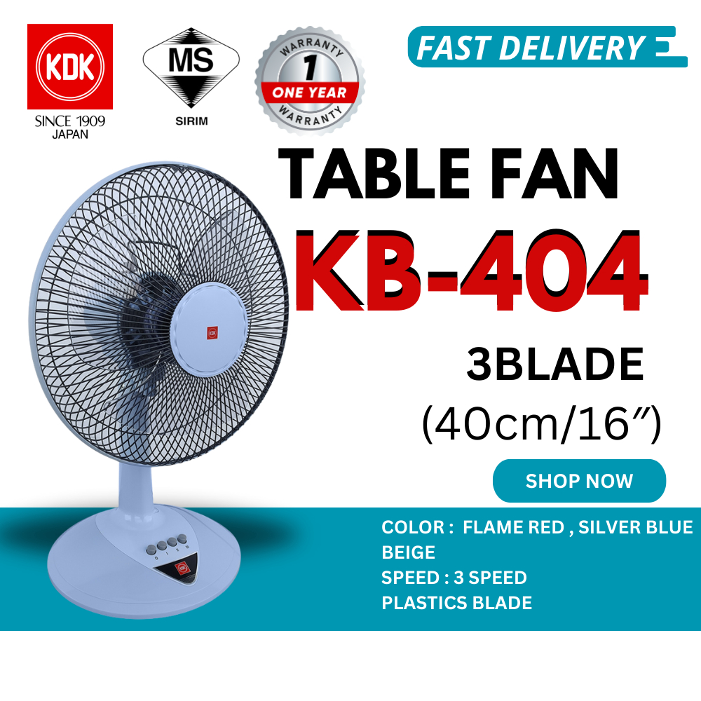 KDK TABLE FAN KB-404 (40CM/16").(RADOOM COLOR) KIPAS MEJA KDK SIRIM APPROVED | Shopee Malaysia