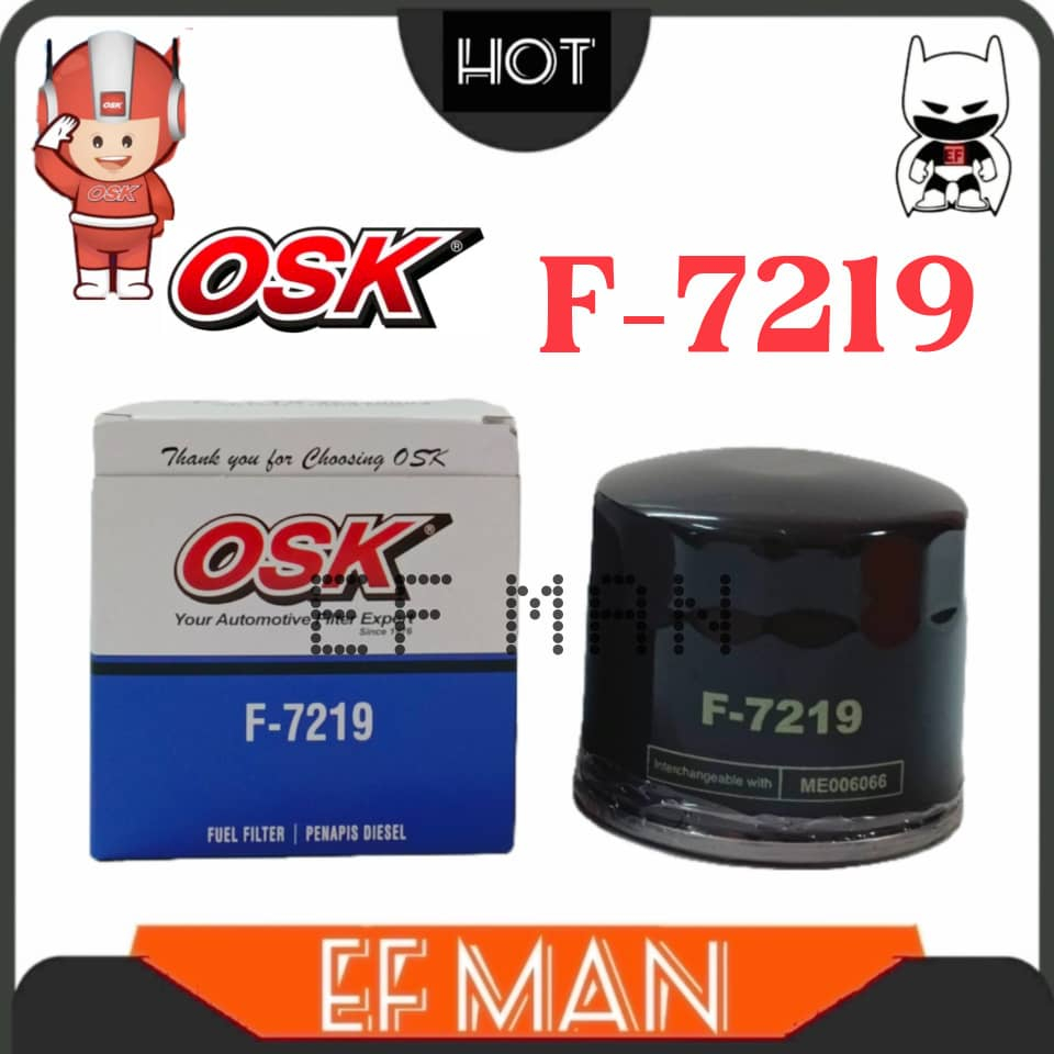 OSK F-7219 FUEL FILTER MITSUBISHI CANTER 4DR51 ME006066 PENAPIS DIESEL ...