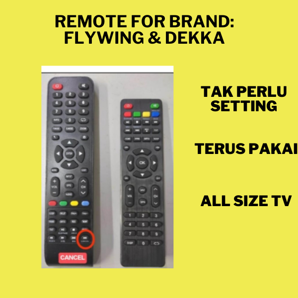 DEKKA & FLYWING LED TV REMOTE CONTROL (100% ORIGINAL , TAK PERLU SETTING TERUS PAKAI) | Shopee ...