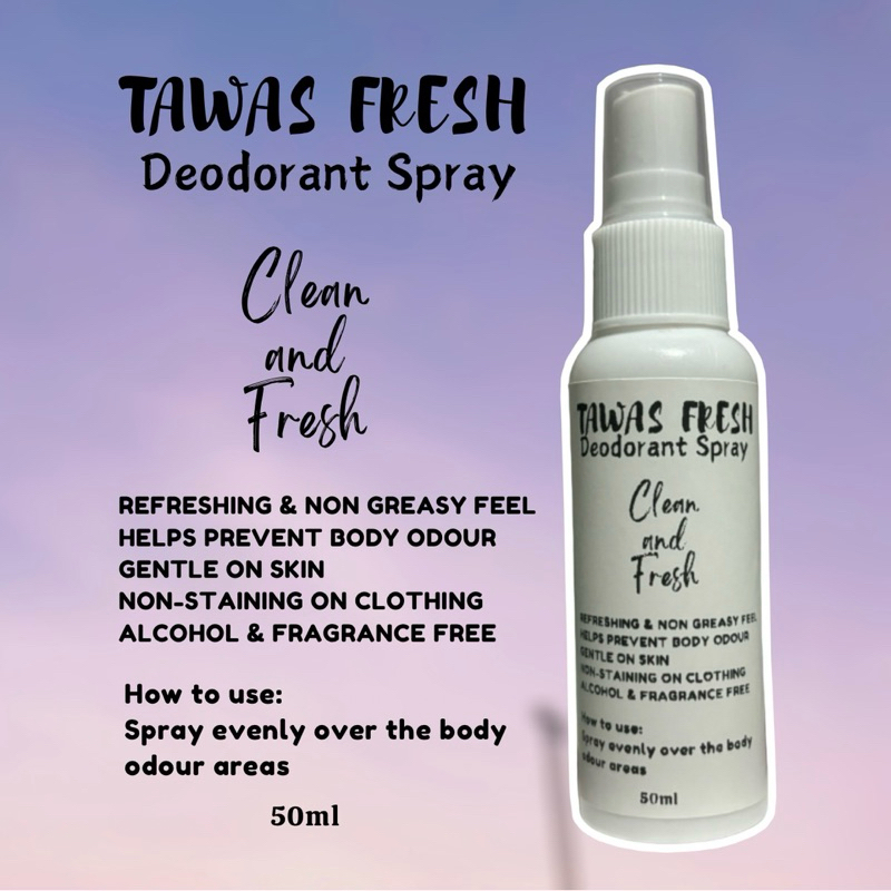TAWAS FRESH DEODORANT SPRAY 50ML HILANG BAU BADAN | Shopee Malaysia