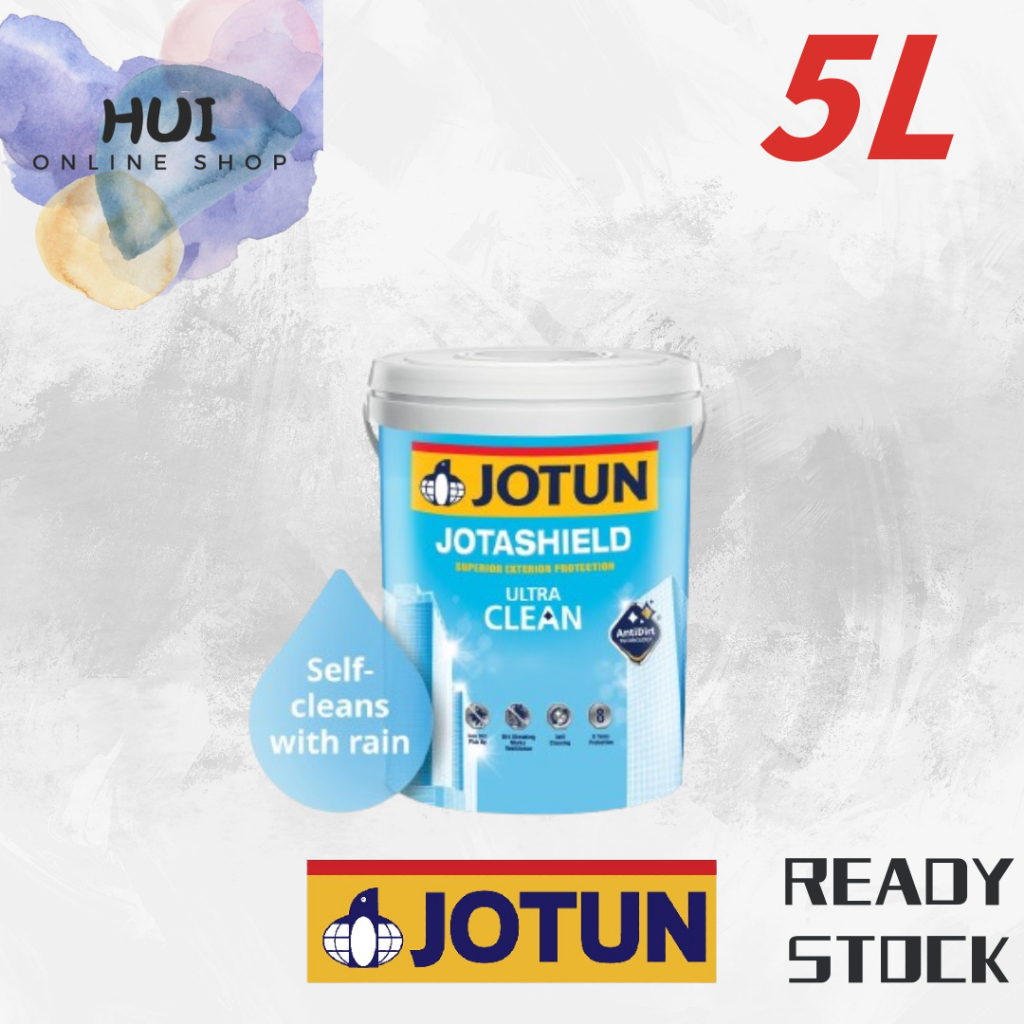JOTUN JotaShield Ultra Clean 5L Antidirt Paint Exterior Wall Paint/Cat ...