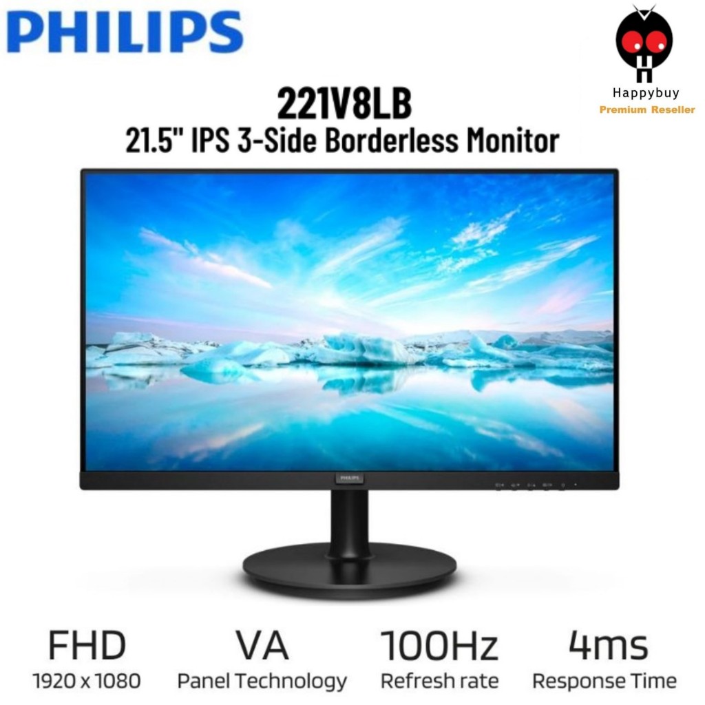 Philips 22" 221V8LB Flat 21.5" Led 221V8/69 100HZ FULL HD 22 inch ...